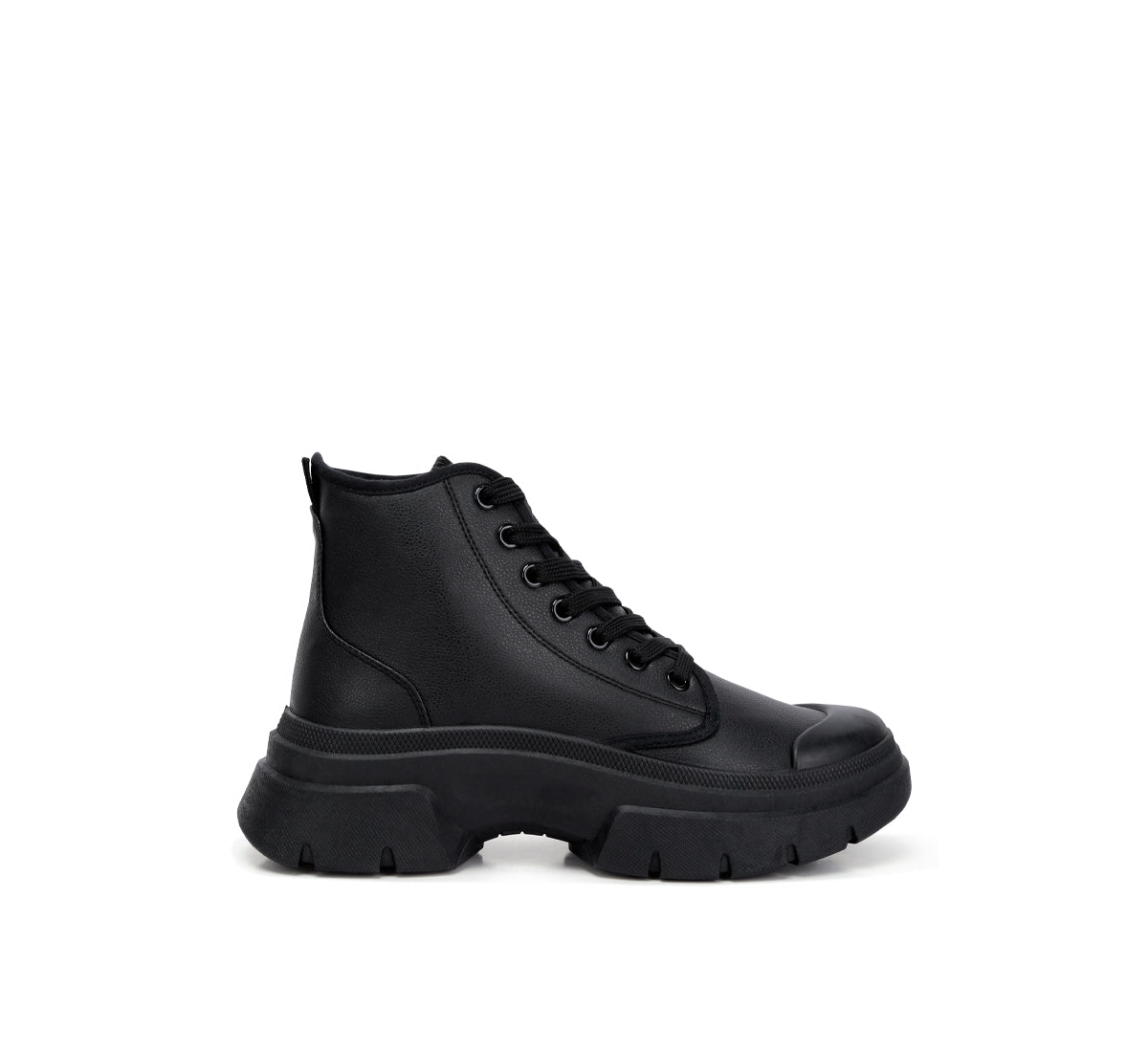 Click here for Roxane chunky lace up boots - Black faux leather prices