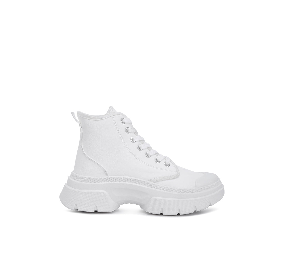 Click here for Roxane chunky lace up boots - White faux leather prices