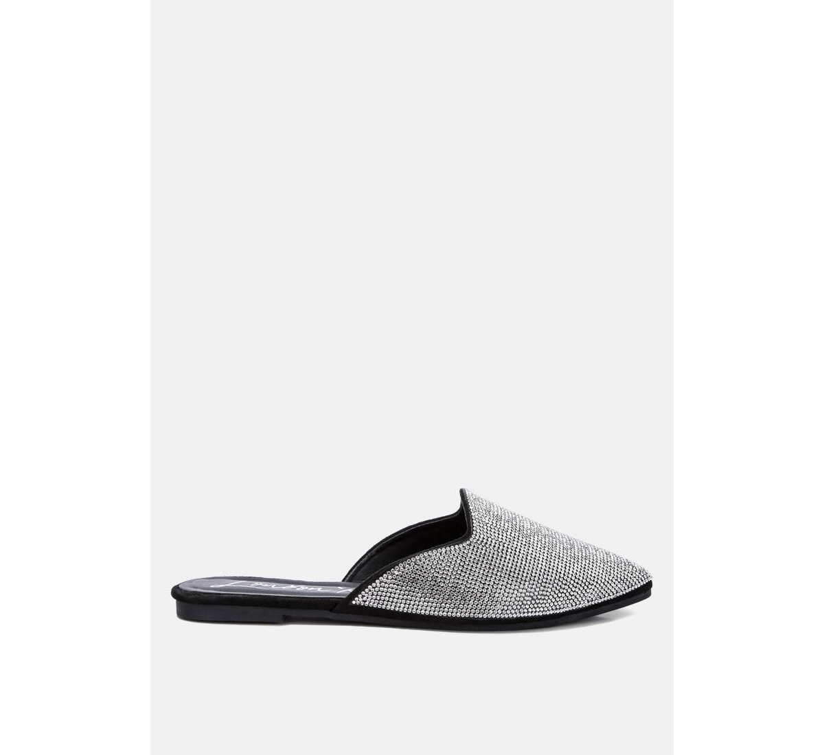 Click here for rayen rhinestones embellished mules - Black prices