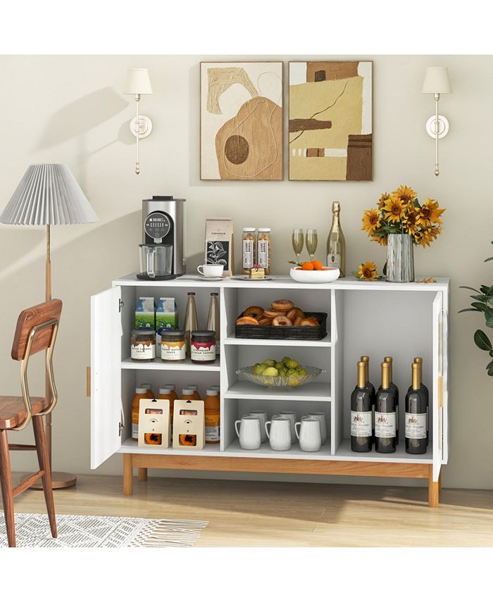 Slickblue 48 Inch Sideboard Buffet Cabinet Floor Storage Cabinet with 2 ...