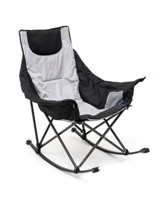 Mondawe Oversized Outdoor Metal Frame Rocking Beach Chairs with Side ...
