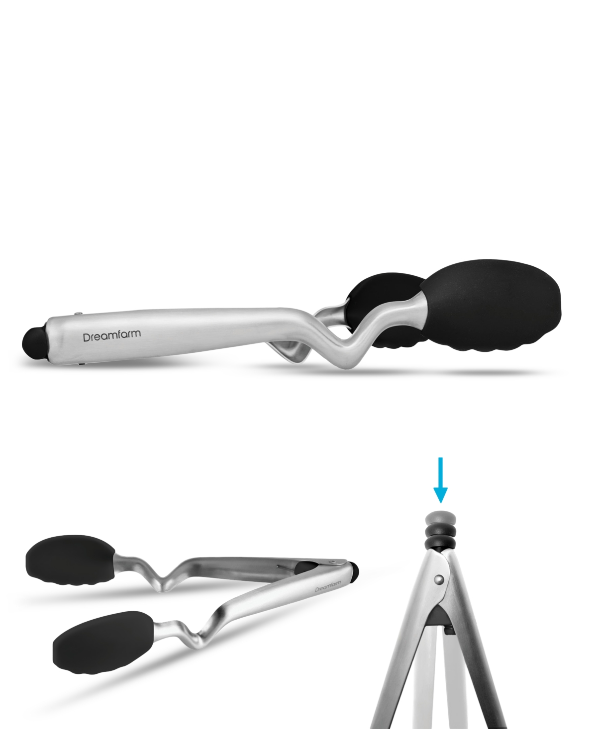 Click here for Dreamfarm 9 Stainless Steel Silicone Tongs - Silve... prices