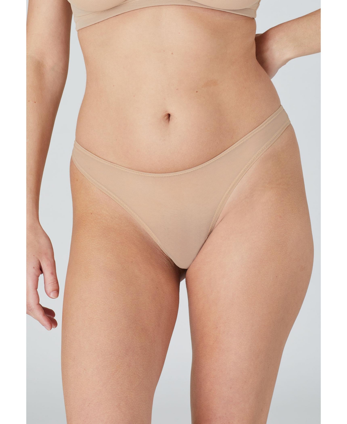 Click here for Cuup Plus Size The Thong - Mesh - Sand prices