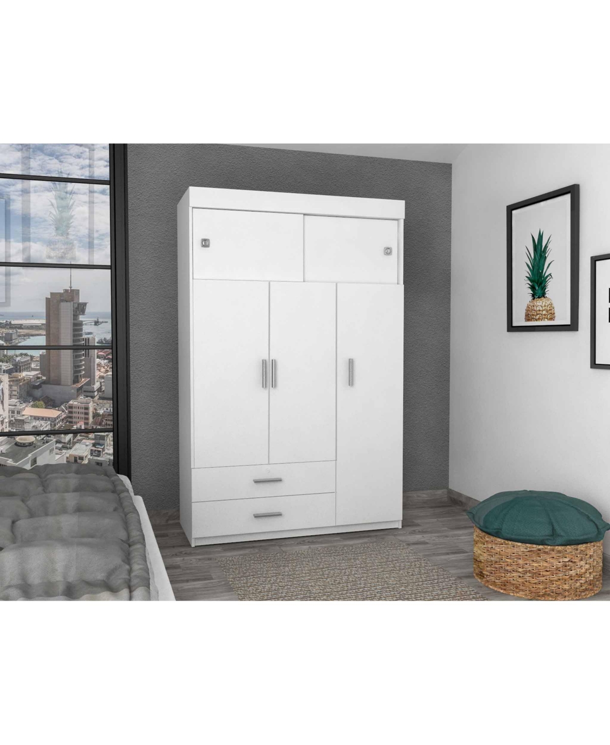 Click here for Fm Furniture Tucson Armoire - White prices