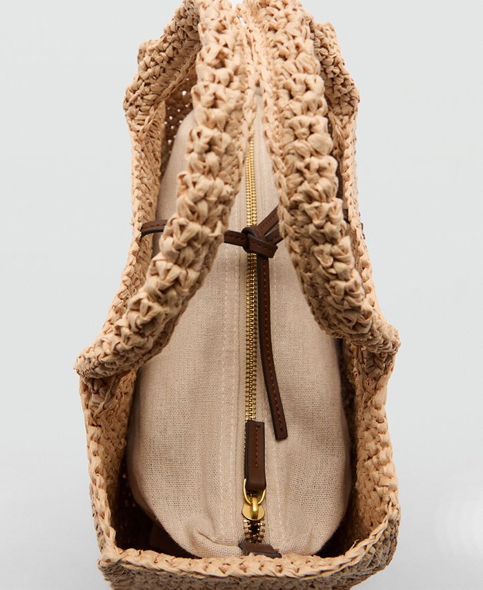 MANGO Women's Natural Fiber Handbag - Macy's
