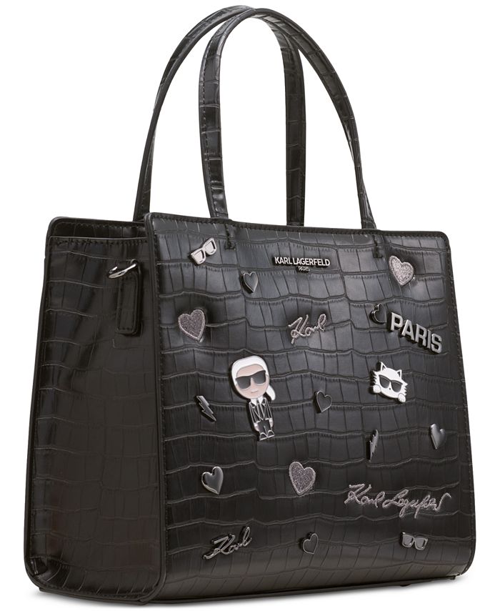 KARL LAGERFELD PARIS Maybelle Small Leather Satchel - Macy's