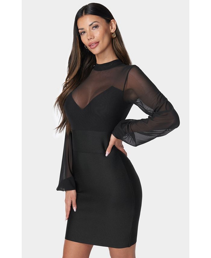 Bebe Women's Bandage Sparkle Skirt Dress - Macy's