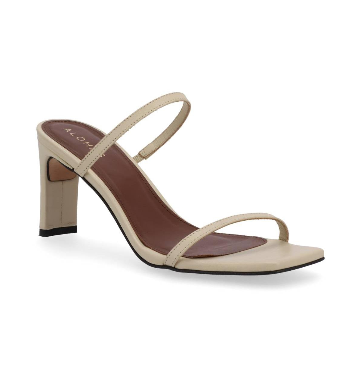 Click here for Alohas Womens Cannes Leather Sandals - Beige prices