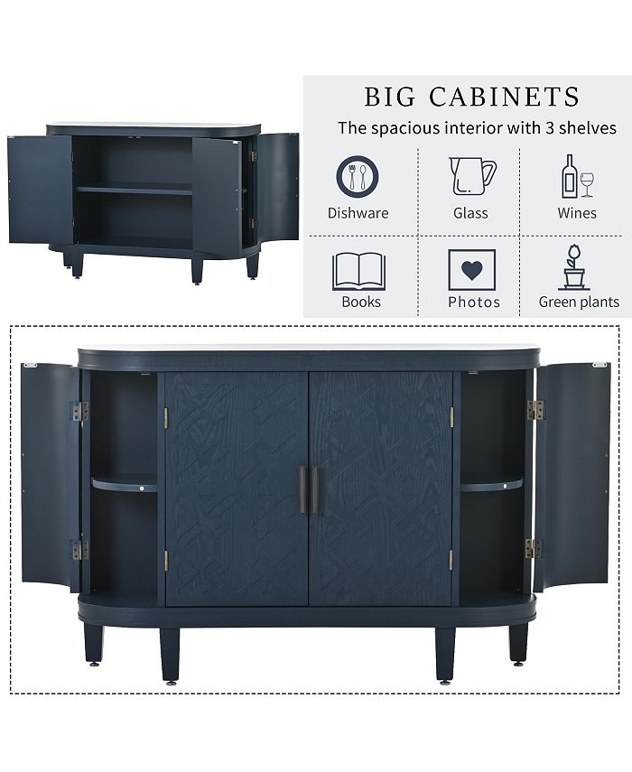 Simplie Fun Patterned Wooden Sideboard for Hallway, Living Room - Macy's