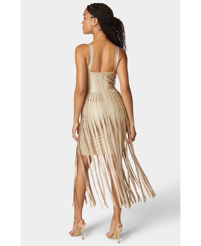 Bebe Women's Bandage Fringe Maxi Dress - Macy's