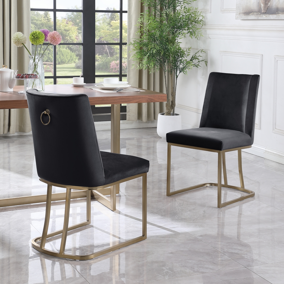 Click here for Streamdale Velvet Upholstered Dining Chairs (Set o... prices