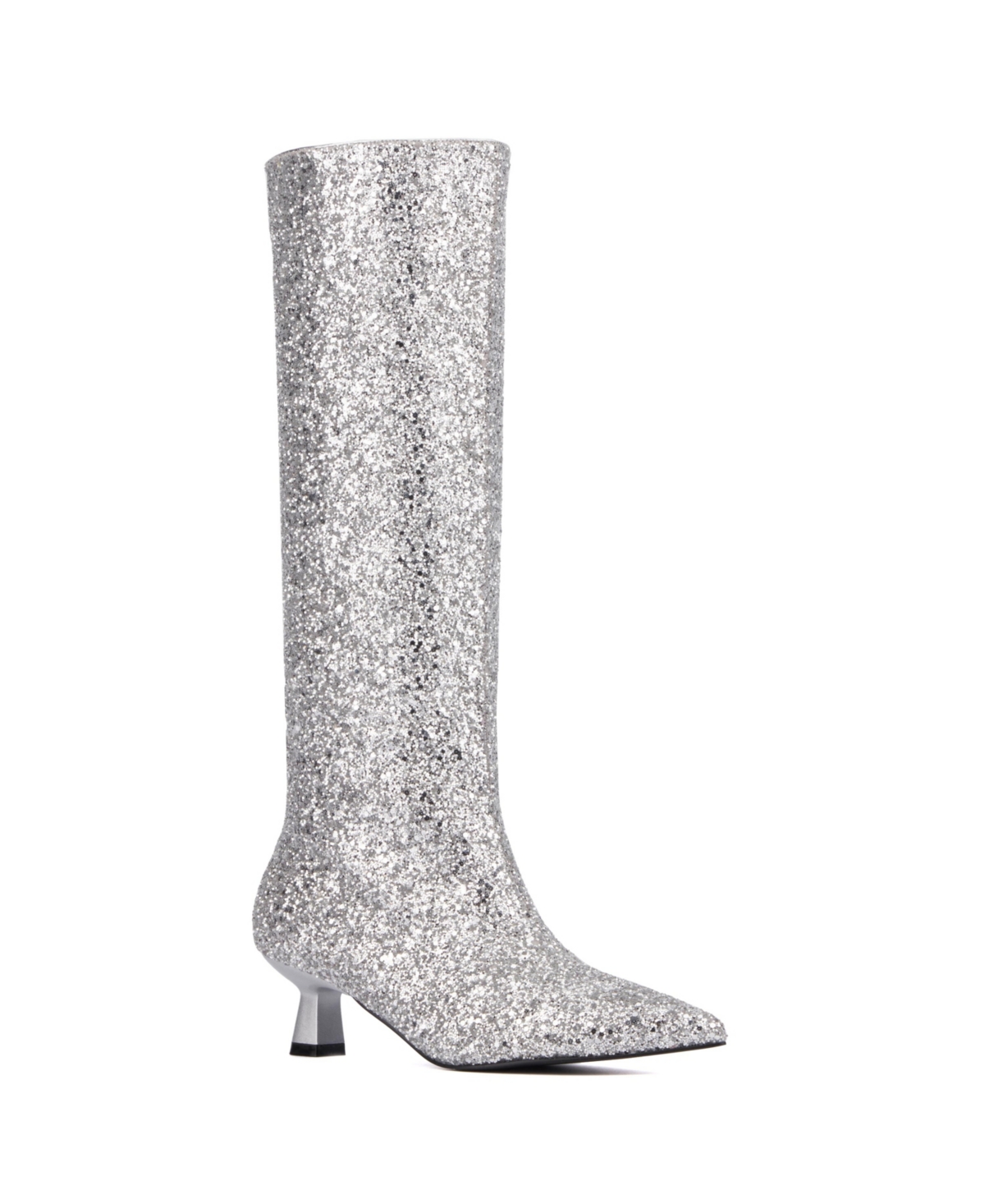 Click here for Olivia Miller Womens Mars Tall Boots - Silver glit... prices