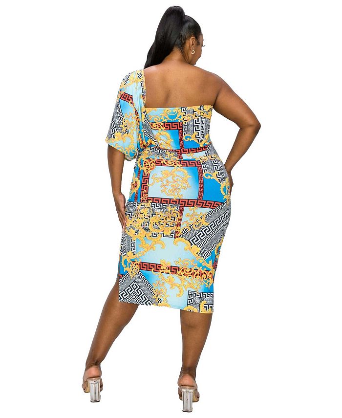 L I V D Plus Size Sofia One Shoulder Midi Dress - Macy's