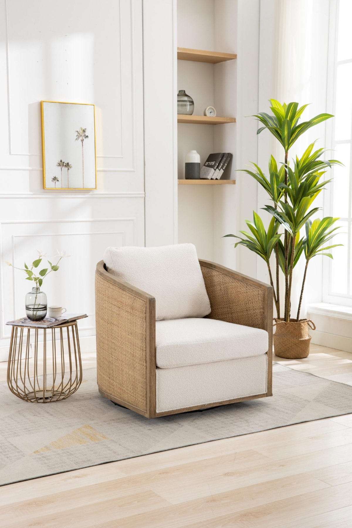 Click here for Streamdale Cozy Swivel Barrel Chair - Beige prices