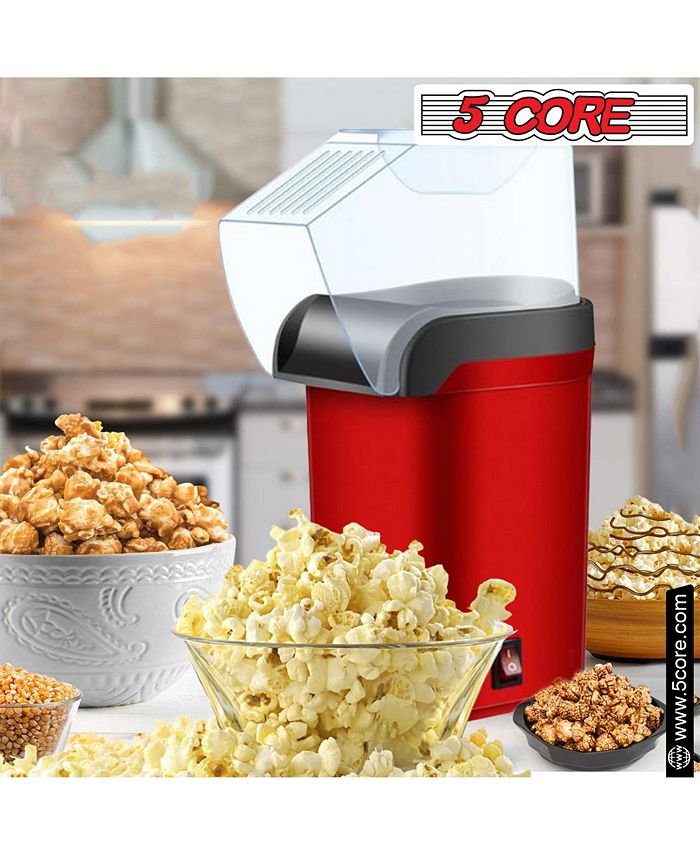 5 Core Popcorn Machine 16 Cup Capacity Hot Air Popper Mini Portable ...