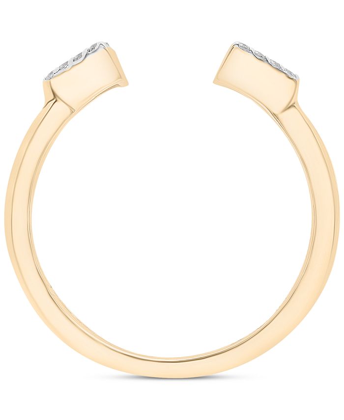 Wrapped Diamond Triangle Cluster Cuff Ring (1/6 ct. t.w.) in 10k Gold ...