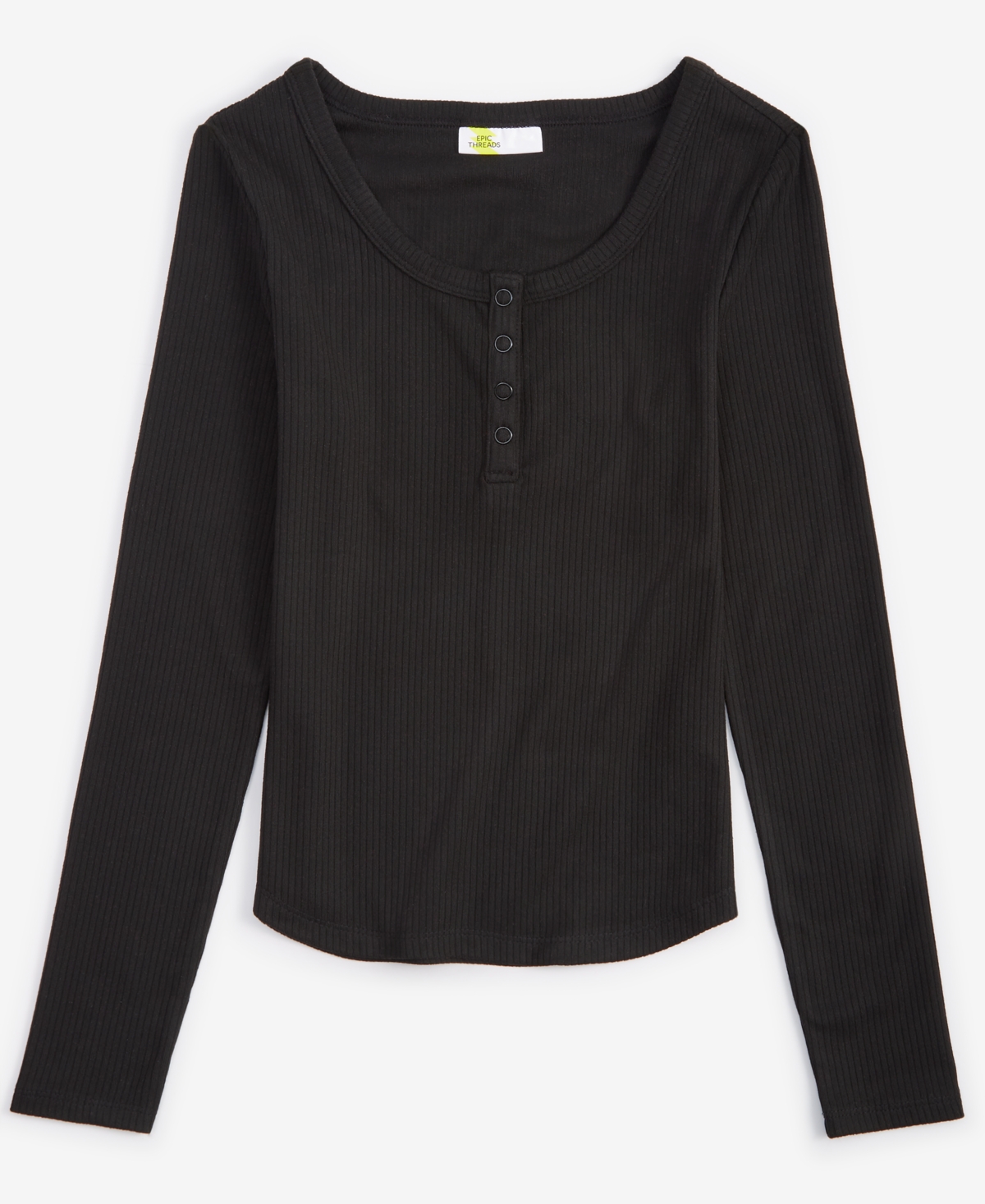 Click here for Epic Threads Girls Ribbed-Knit Long-Sleeve Henley... prices