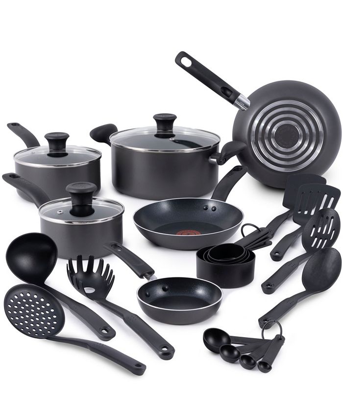 T-Fal Initiatives Aluminum Nonstick 18PC Cookware Set - Macy's
