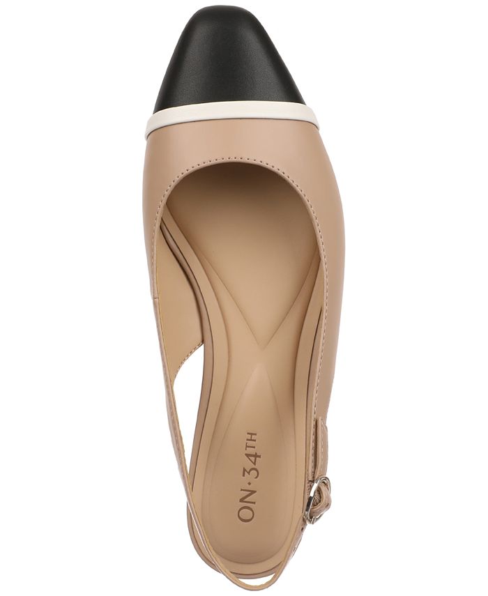 On 34th Women's Avril Capped-Toe Slingback Flats, Created for Macy's ...