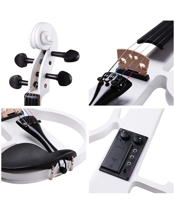 Yescom 4/4 Full Size Electric Violin Wood Silent Fiddle Fittings ...