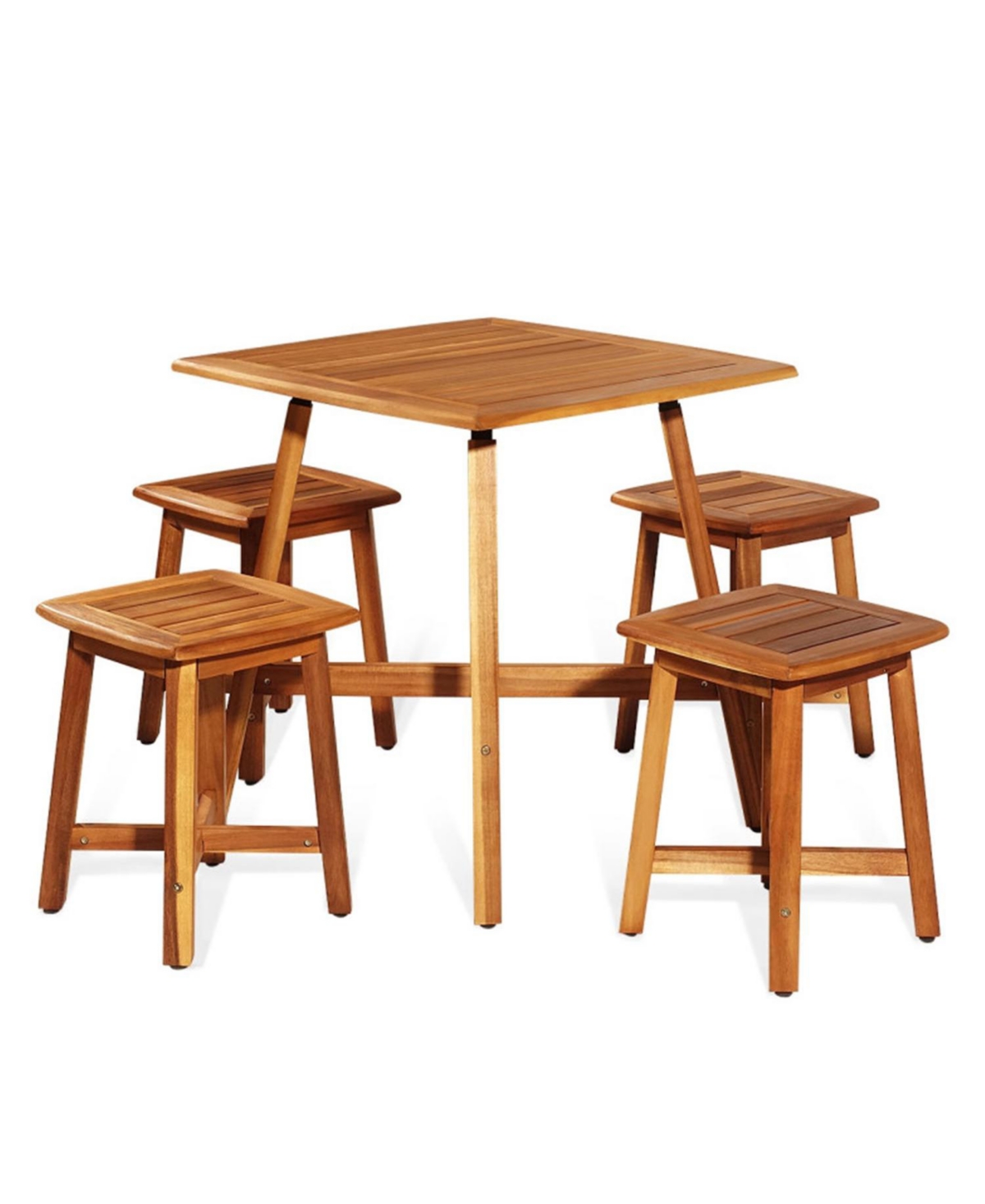 Click here for Sugift 5 Pieces Wood Patio Dining Set with Square... prices