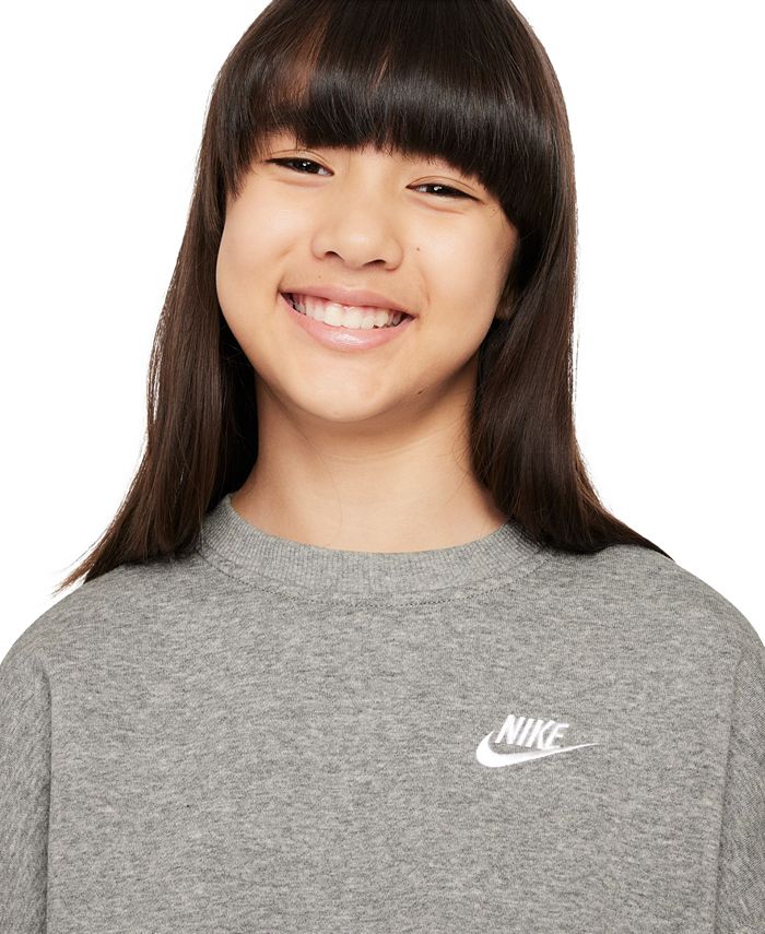 Nike Big Girls Sportswear Club Fleece Crewneck Sweatshirt - Macy's