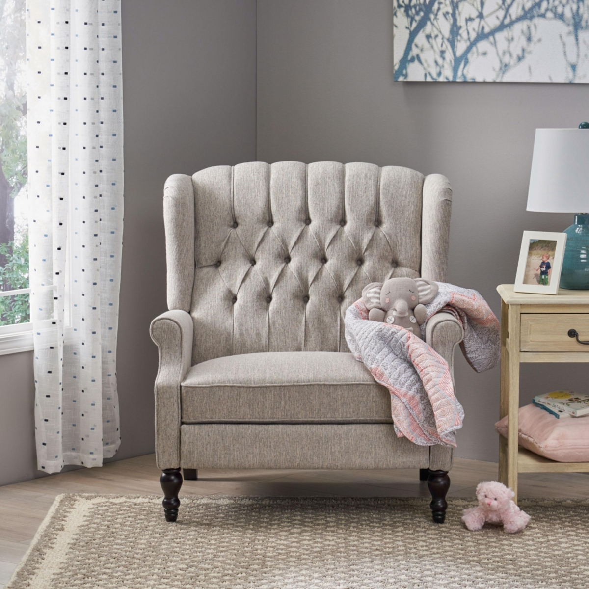 Click here for Streamdale Diamond Stitch Wingback Manual Recliner... prices