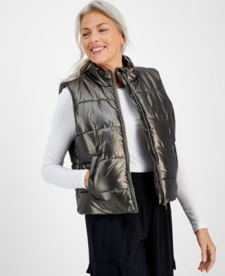 Id Ideology Womens Metallic Puffer Vest Created For Macys Macys