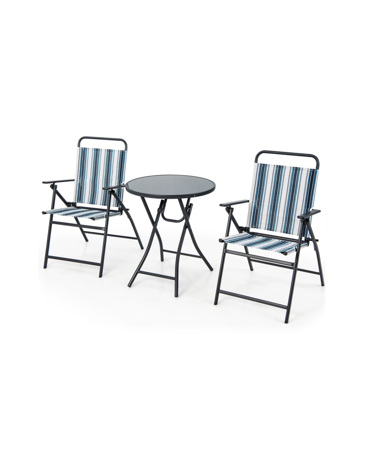 Click here for Slickblue 3 Pieces Outdoor Folding Chair Set Porta... prices