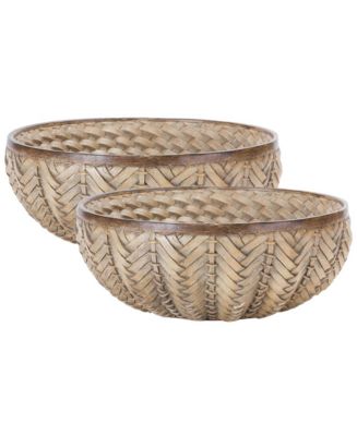 Slickblue Decorative Wicker Design Bowl (Set of 2) - Macy's