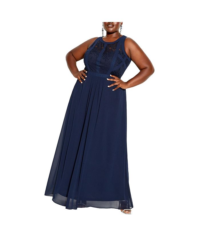 City Chic Plus Size Paneled Bodice Maxi Dress Macys