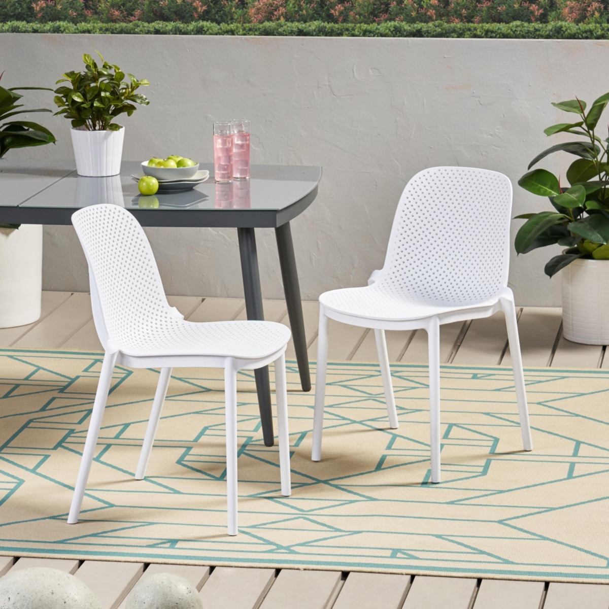 Click here for Streamdale Modern Perforated Outdoor Dining Chair... prices