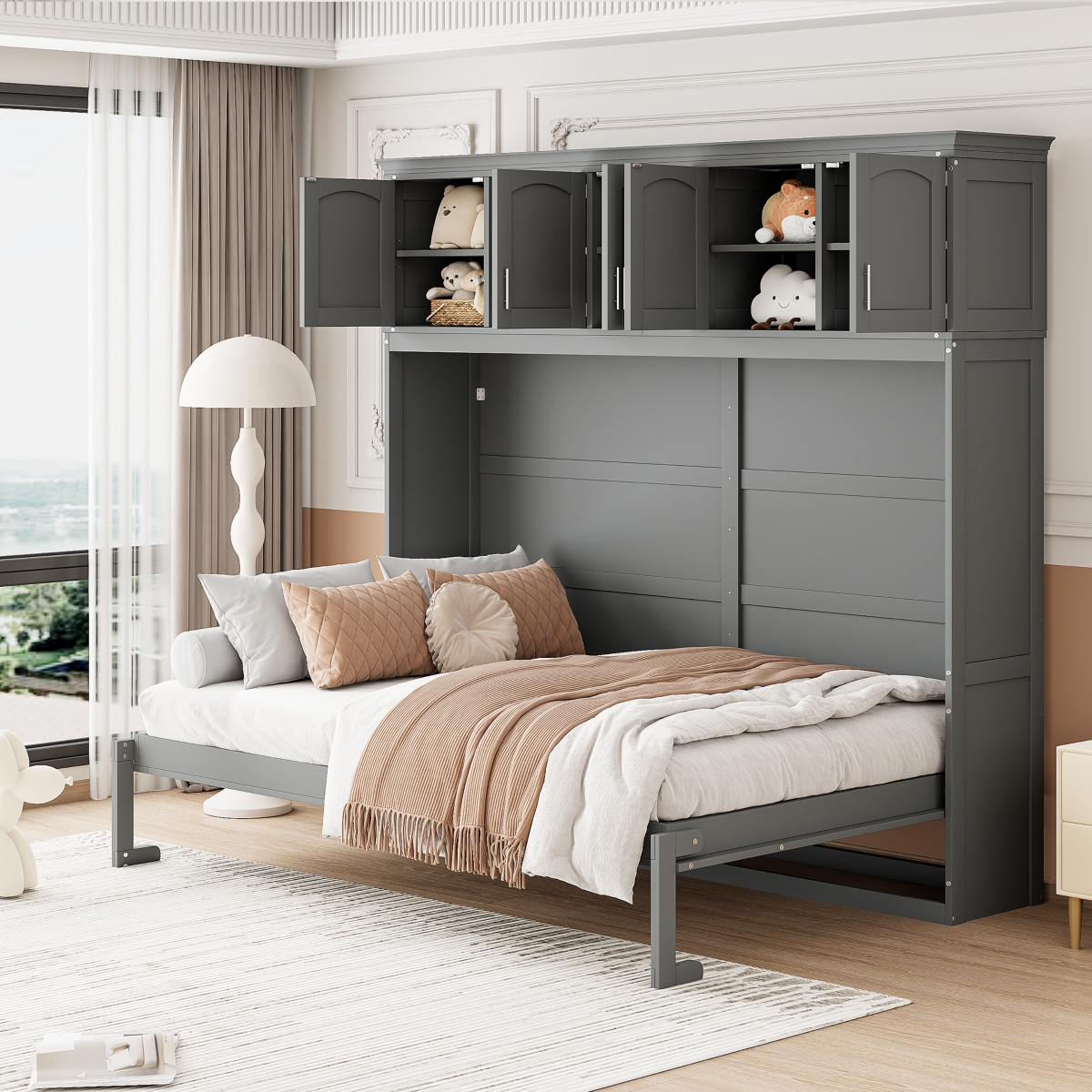 Click here for Streamdale Queen Size Murphy Bed Wall Bed with Top... prices