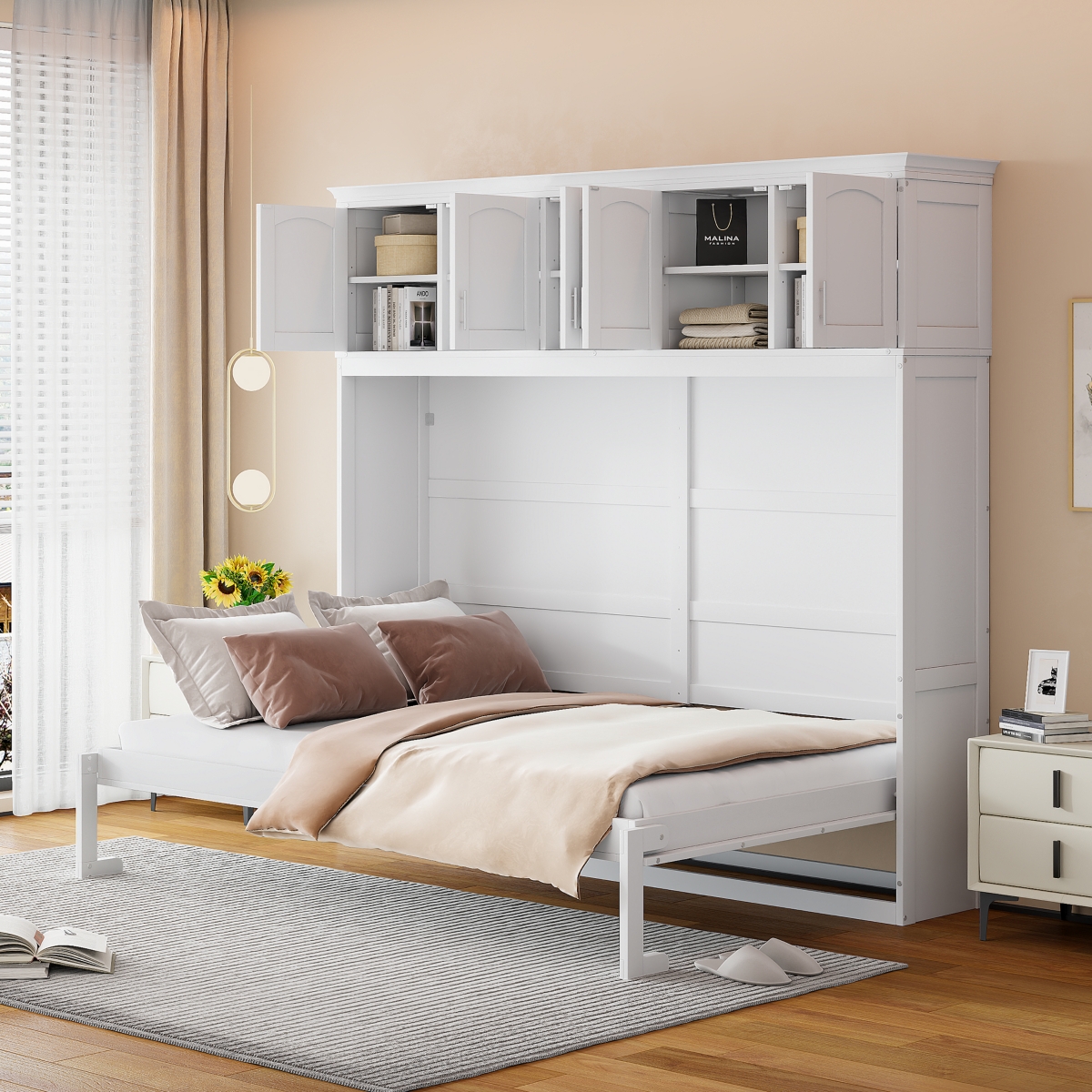 Click here for Streamdale Queen Size Murphy Bed Wall Bed with Top... prices