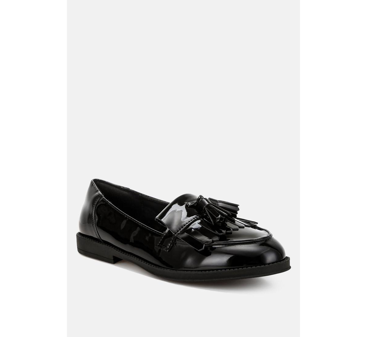 Click here for Blaneth Tassel Faux Leather Loafers - Black prices