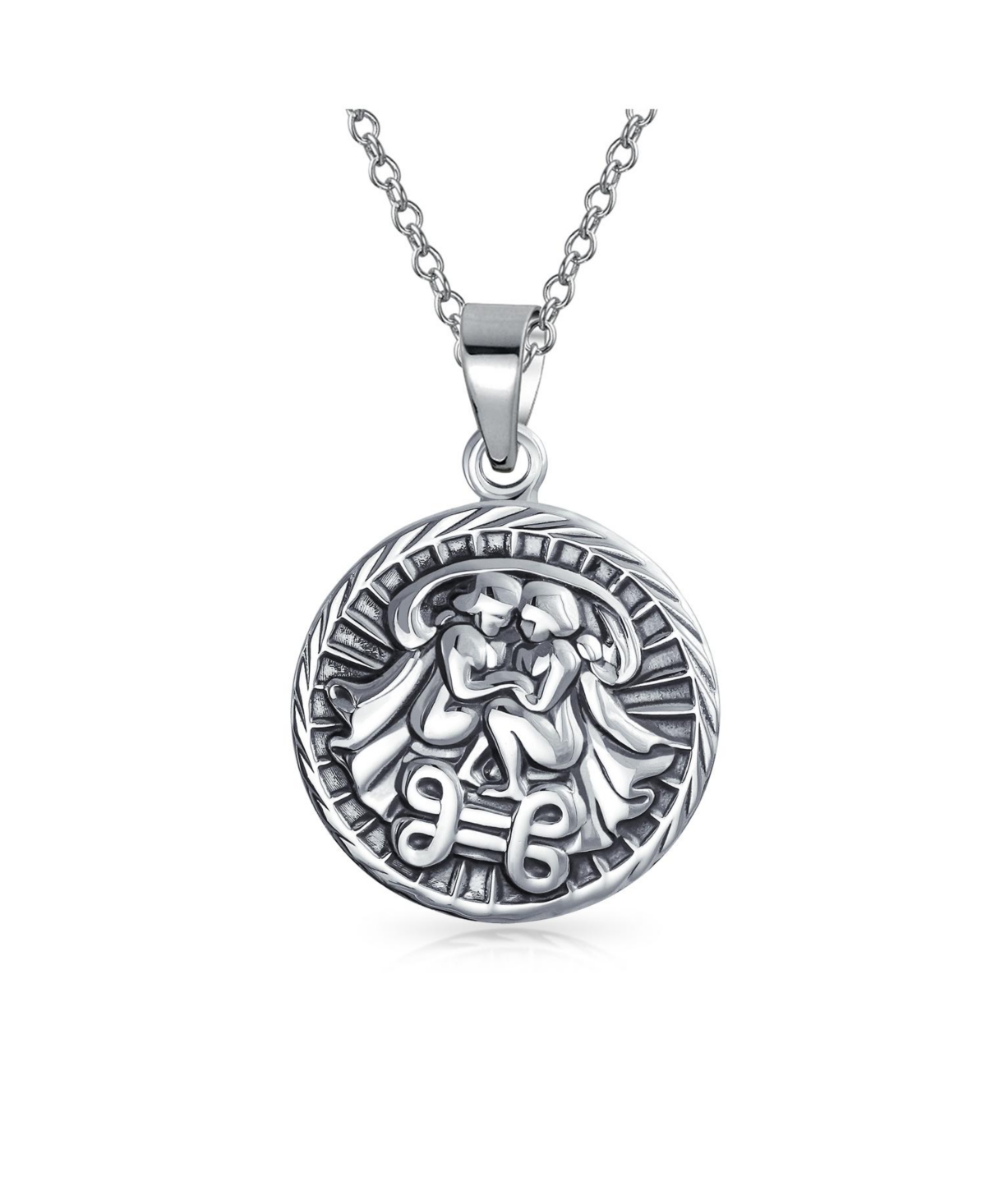 Click here for Bling Jewelry Gemini Zodiac Sign Round Medallion P... prices