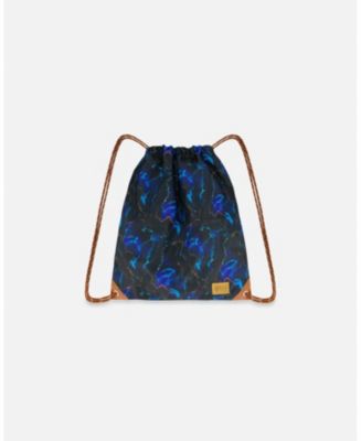 Deux par Deux Boy Drawstring Bag Black Printed Storm - Toddler|Child ...