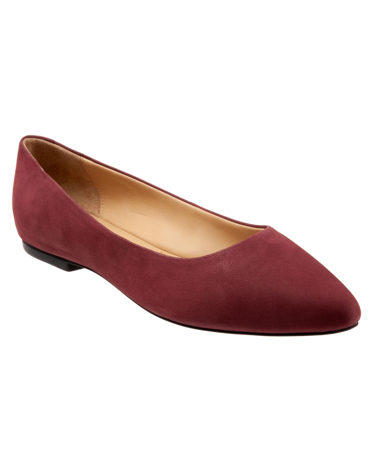 Click here for Trotters Estee Flat - Dark cherry nubuck prices
