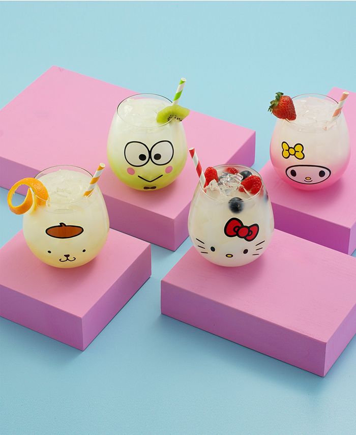 JoyJolt Hello Kitty and Friends Hello Sippy Stemless Drinking Glasses ...