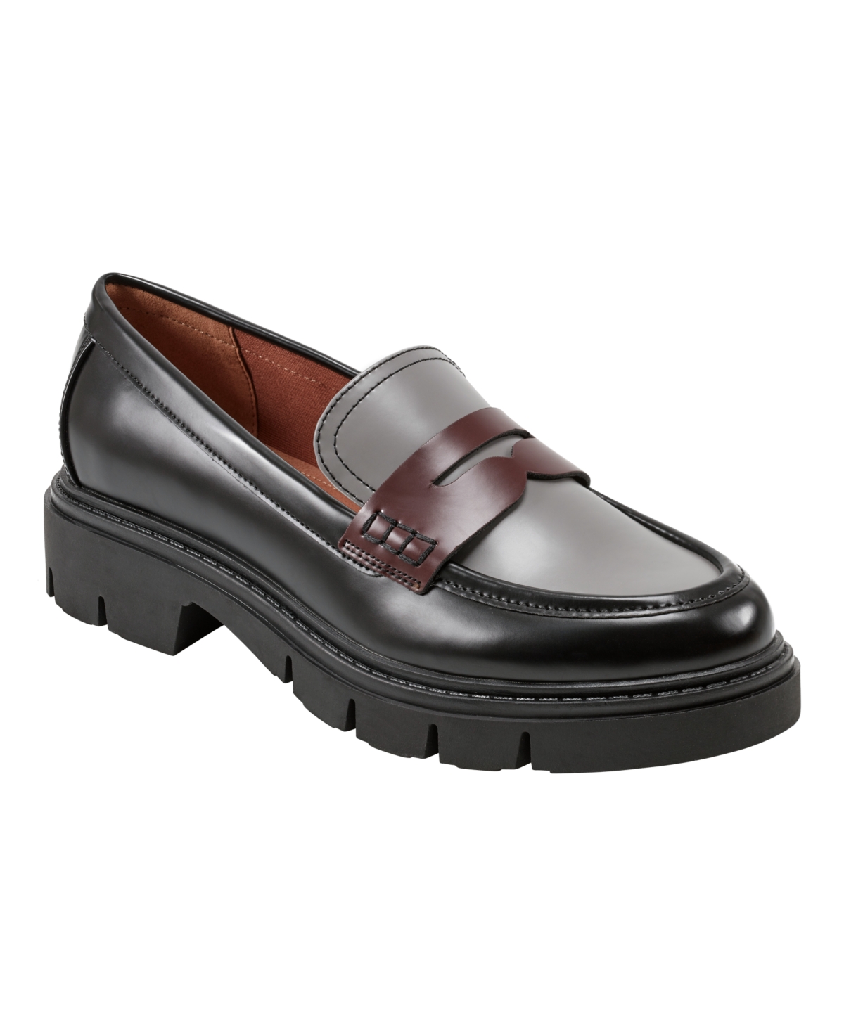 Click here for Marc Fisher Womens Cube Lug Sole Penny Loafers - B... prices