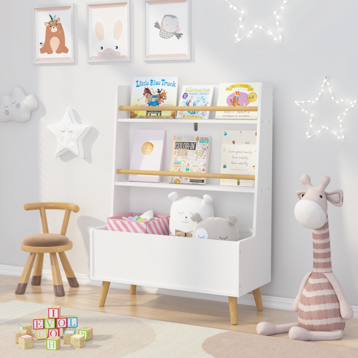 Click here for Streamdale Sturdy Kids Bookshelf w/ Storage Bin &... prices