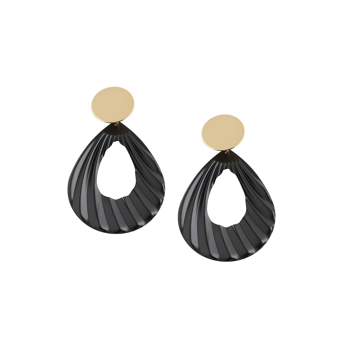 Click here for Sohi Womens Contrast Drop Earrings - Black prices