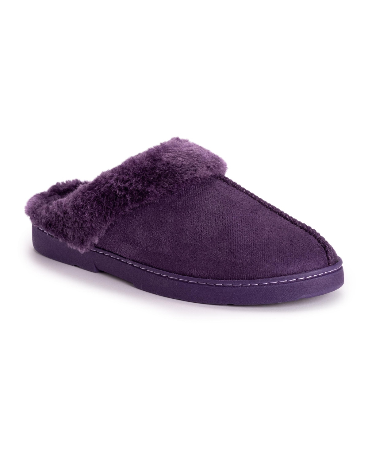 Click here for Muk Luks Womens Faux Suede Clog Slippers - Grape prices