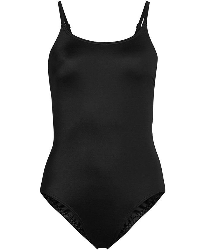 Lands' End Women's Long Torso Scoop Neck High Leg Tugless Tank Thin ...