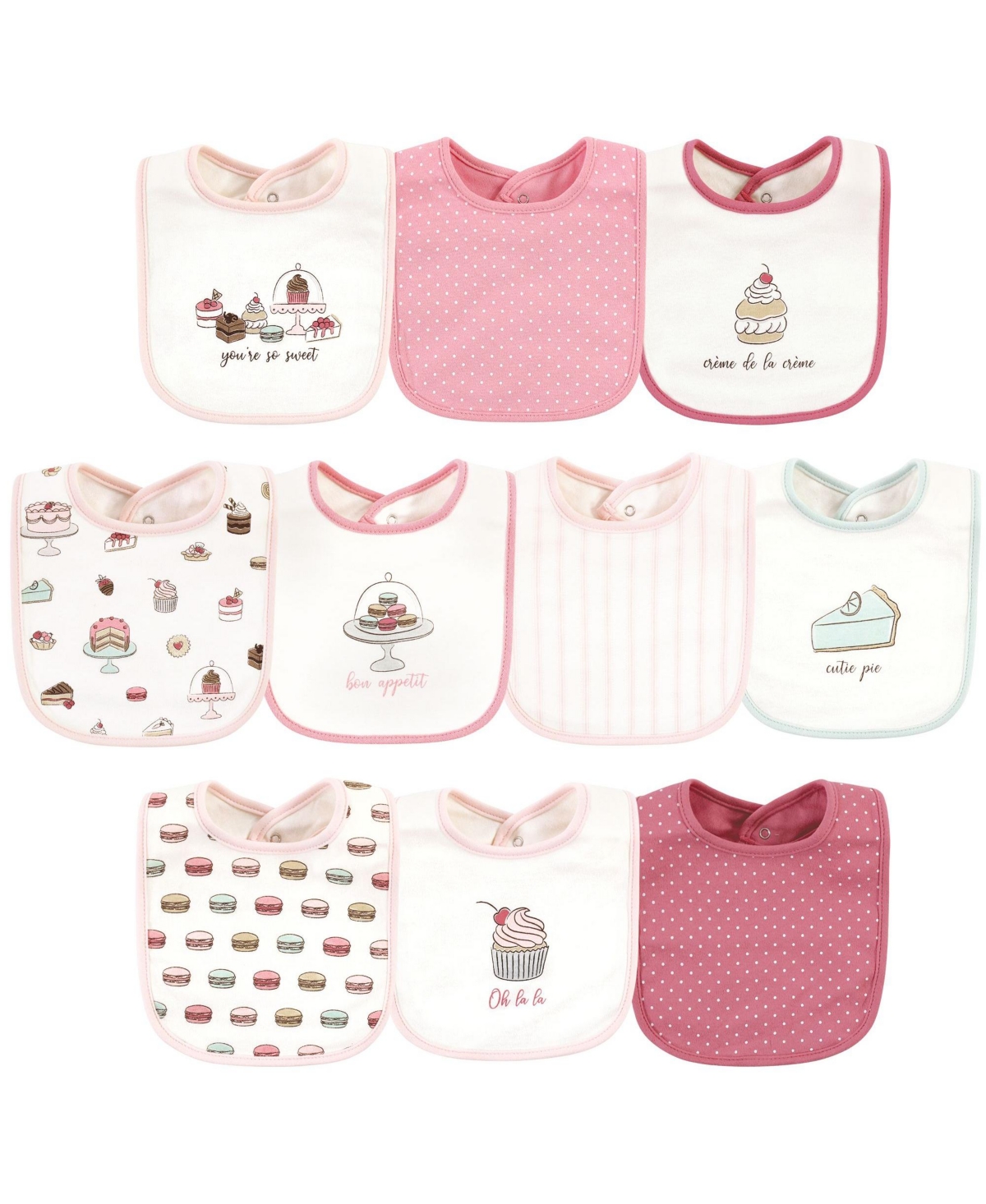 Click here for Hudson Baby Girls 10Pk Interlock Bibs - Sweet bake... prices