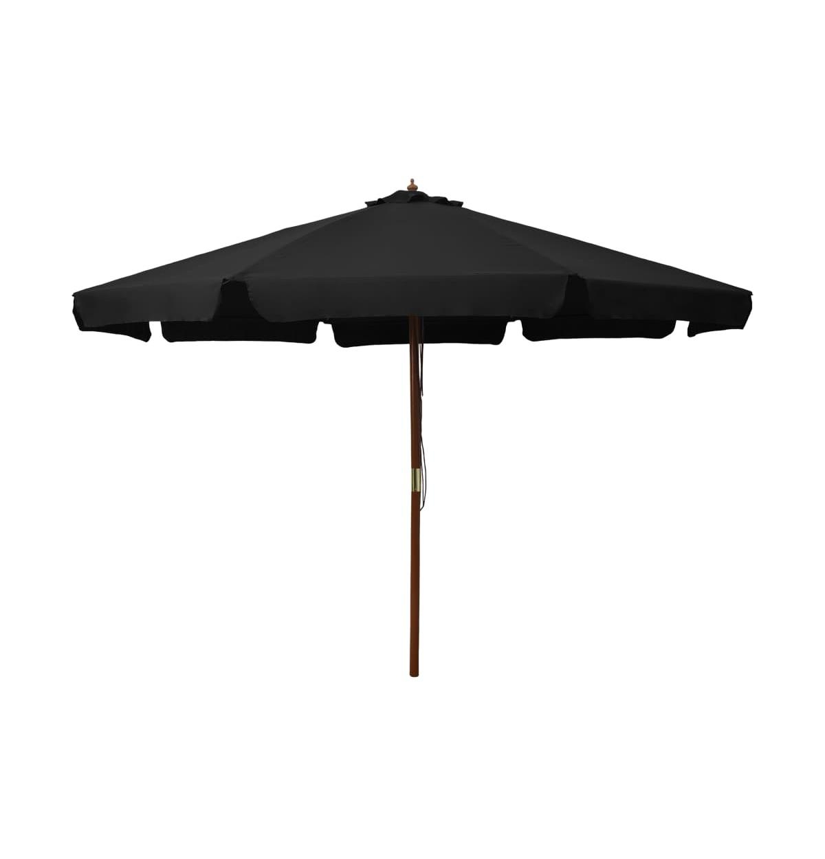 Click here for Garden Parasol with Wooden Pole 129.9 Black - Blac... prices