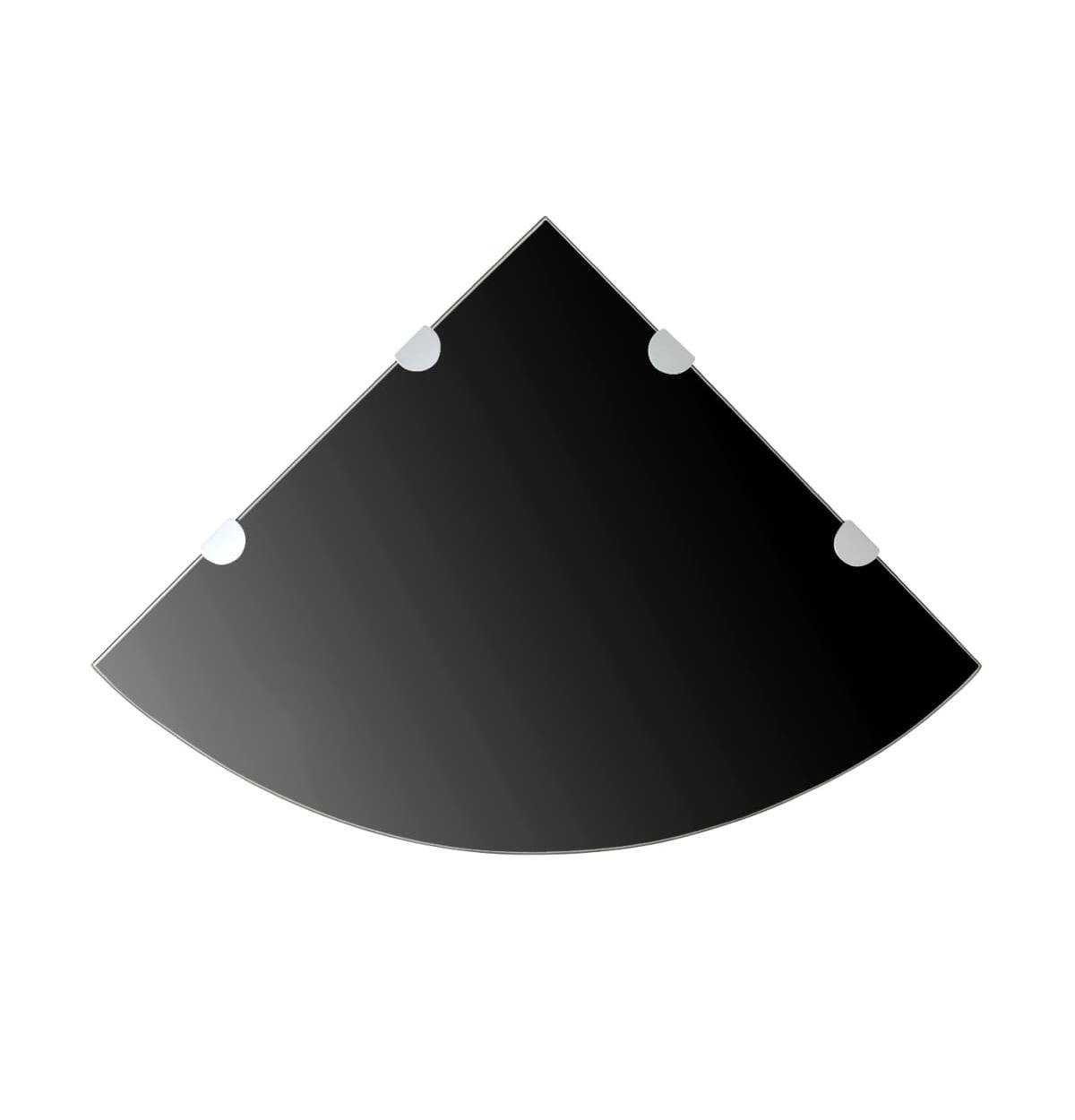 Click here for Corner Shelves 2 pcs with Chrome Supports Glass Bl... prices