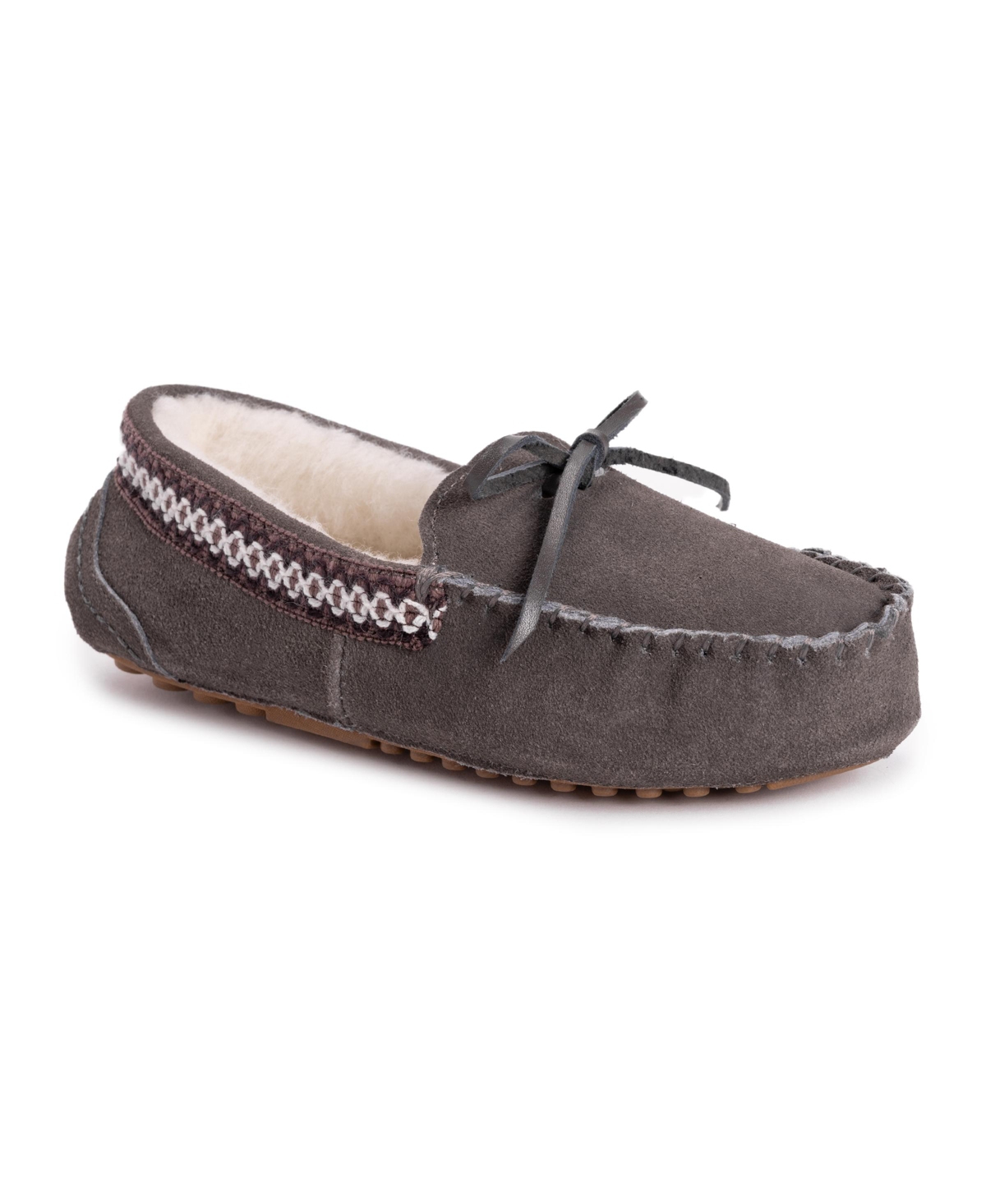 Click here for Muk Luks Womens Jane Moccasin Slippers - Frost gre... prices