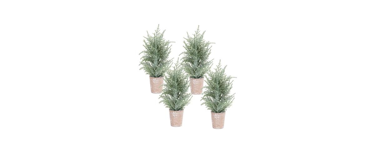 Click here for Versatile Potted Icy Pine Tree Set (Pack of 4) - I... prices