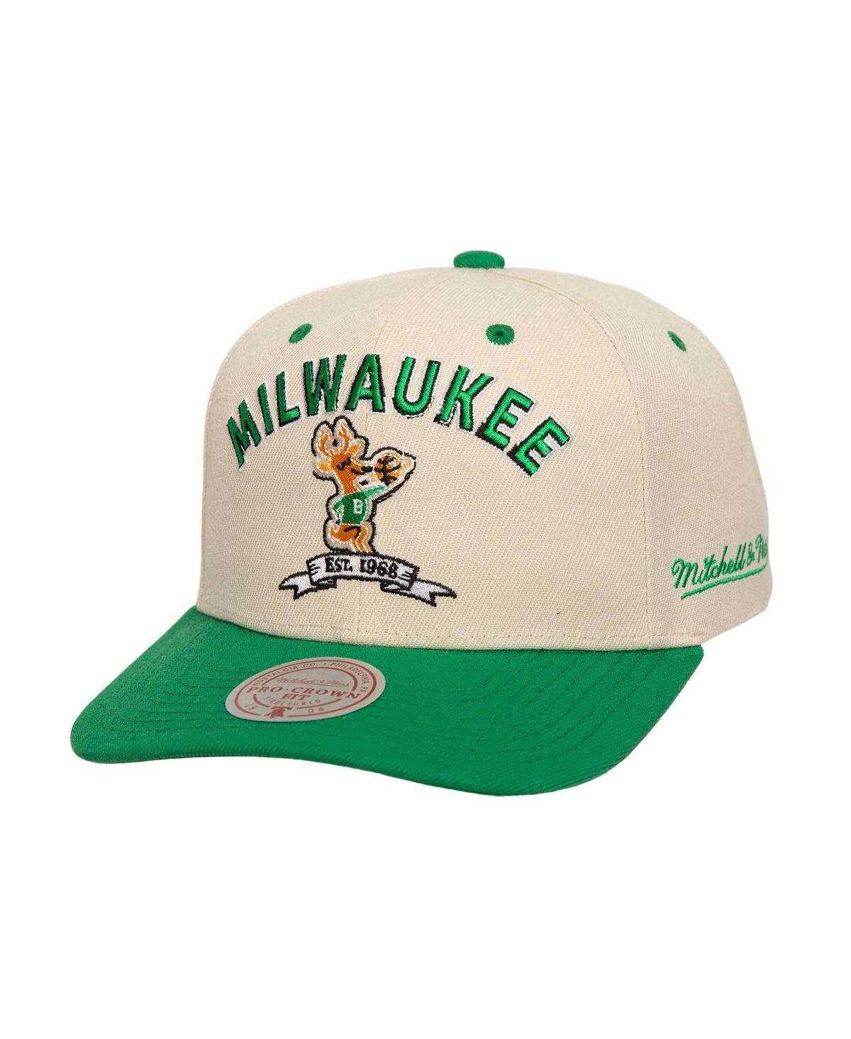 Click here for Mitchell & Ness Mens Cream/Green Milwaukee Bucks 2... prices